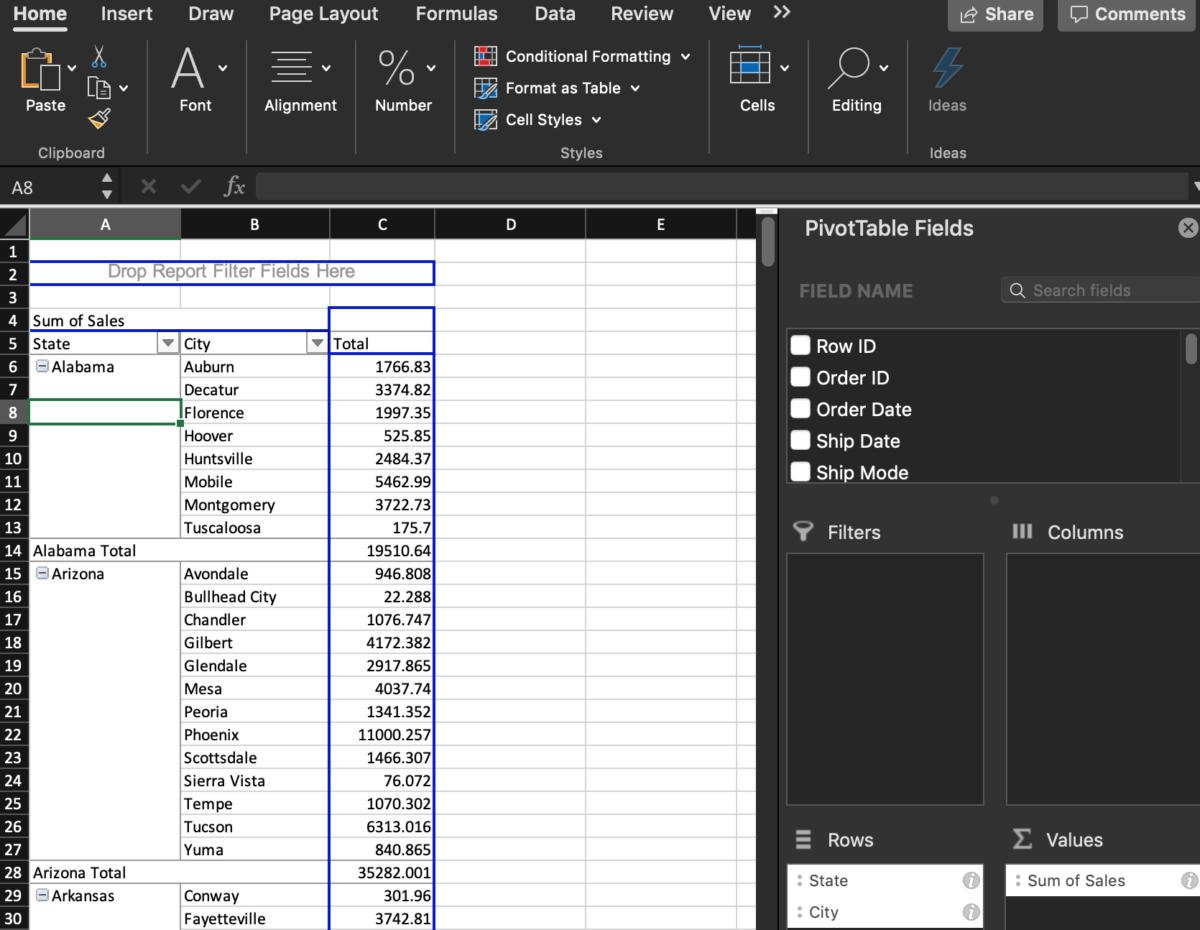 Use an Excel Pivot Table to Count and Sum Values - BatchGeo