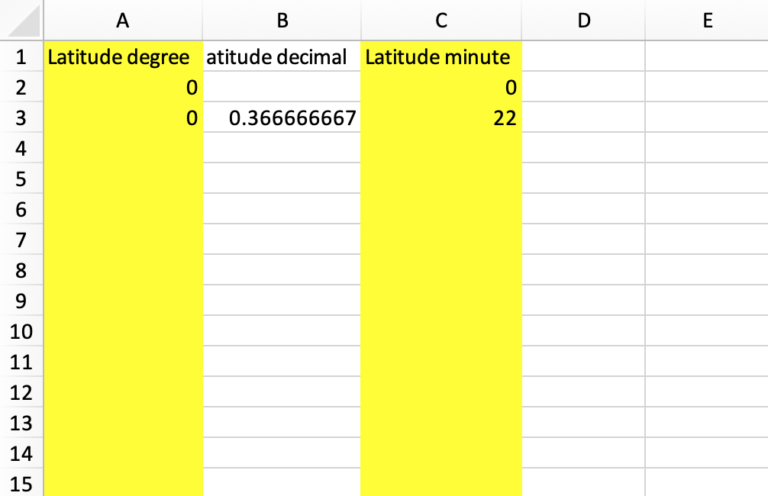 Convert Latitude and Longitude to Decimals in Excel